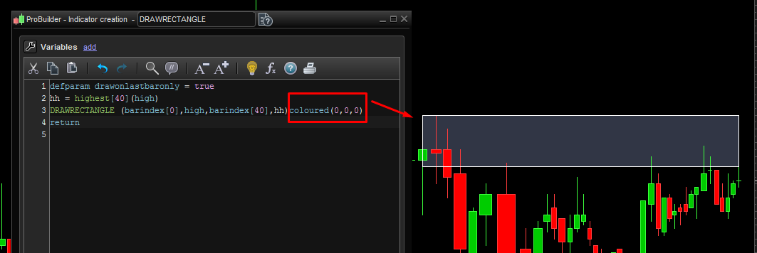 DRAWRECTANGLE a évolué ? : Forum Support ProBuilder - ProRealTime