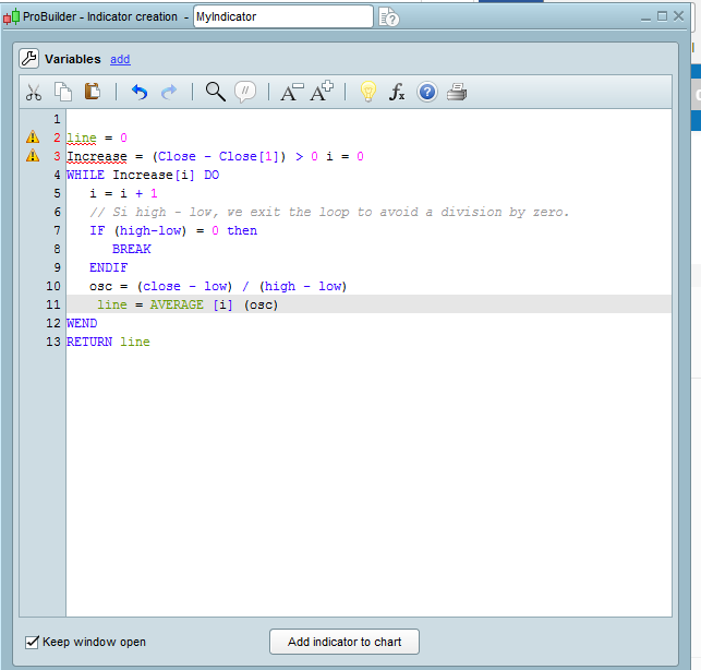 Error Message With Line Keyword Forum Probuilder Support Prorealtime